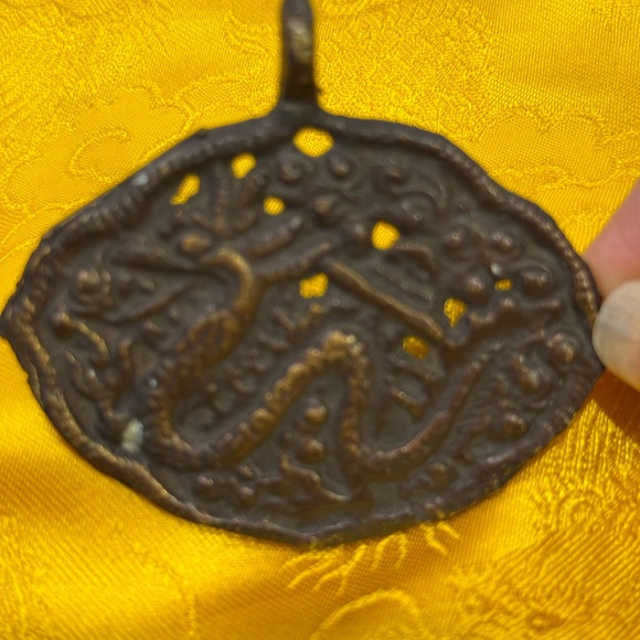 Jewelry | Vintage Reticulated Bronzetone Pendant With Fantasy Dragon ...
